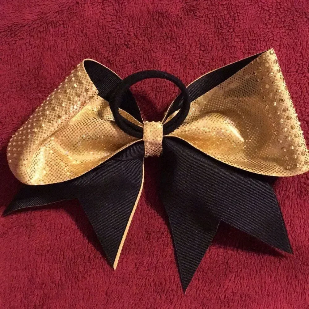 Accessories | Gold Bow Ponytail For Pom Dance Or Cheer | Poshmark